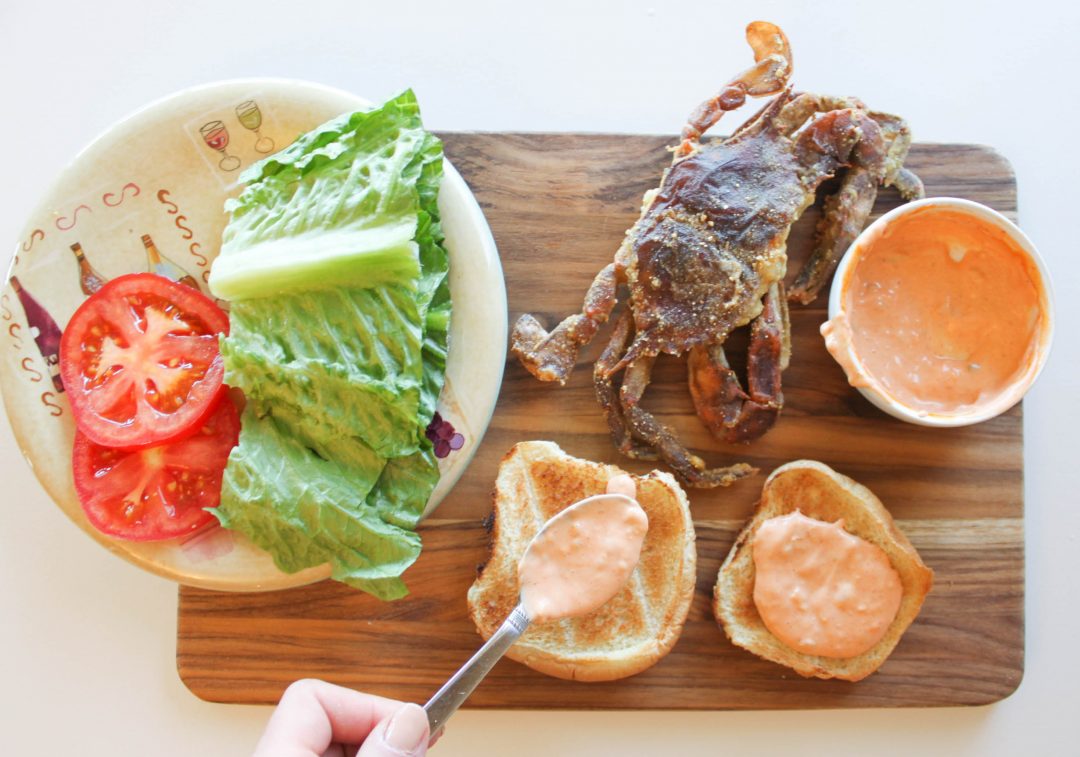 Soft-Shell Crab Burger with Spicy Tartar Sauce • Harbor Fish Market