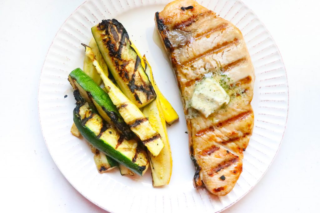 Grilled Opah Steaks with Herb Garlic Butter • Harbor Fish Market